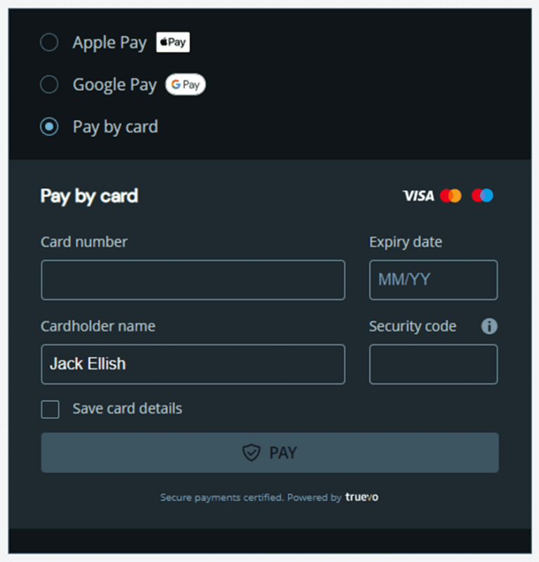 Dark Contained Theme Styling Capabilities | Truevo Developer Documentation